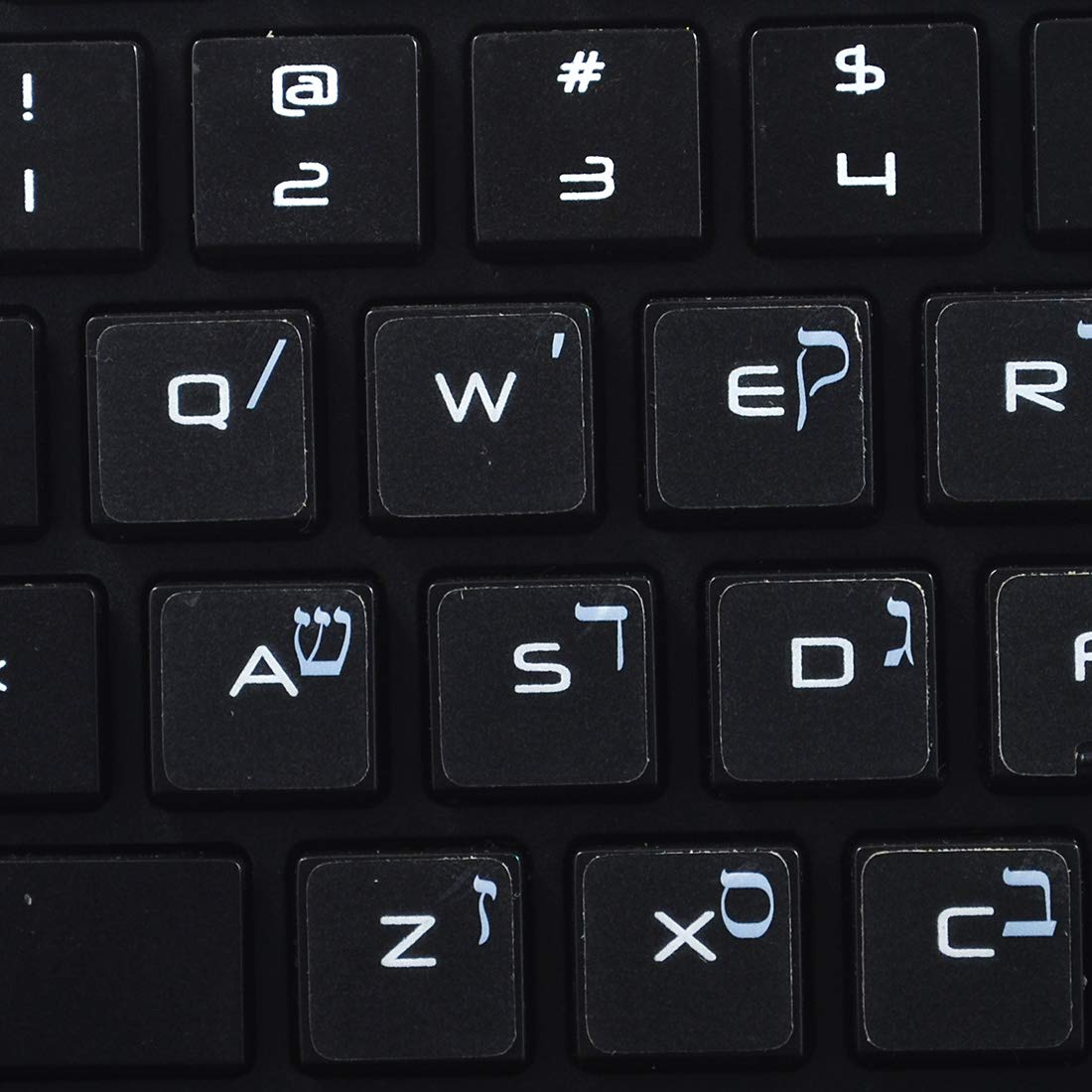 Buy MAC Hebrew Keyboard Stickers with White Lettering ON Transparent ...