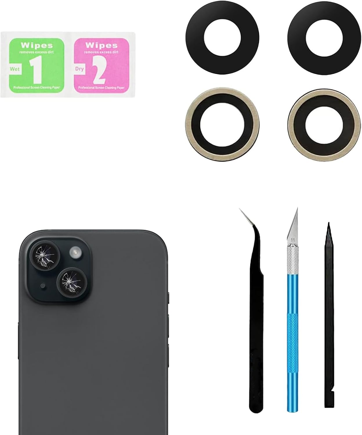 Amazon.com: Back Rear Camera Lens Glass Replacement for iPhone 15 and ...