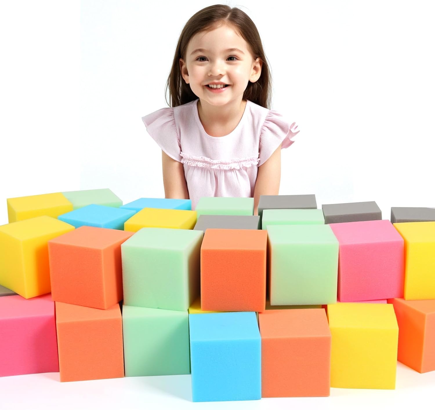 Amazon.com: ZMCYER Foam Pit Cubes Blocks - 48PCS Sponge Form Cubes for Foam Ball Pits ...