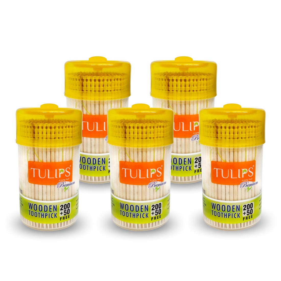Tulips Disposable Wooden Toothpicks Pack of 5 (Reusable jar) : Amazon ...