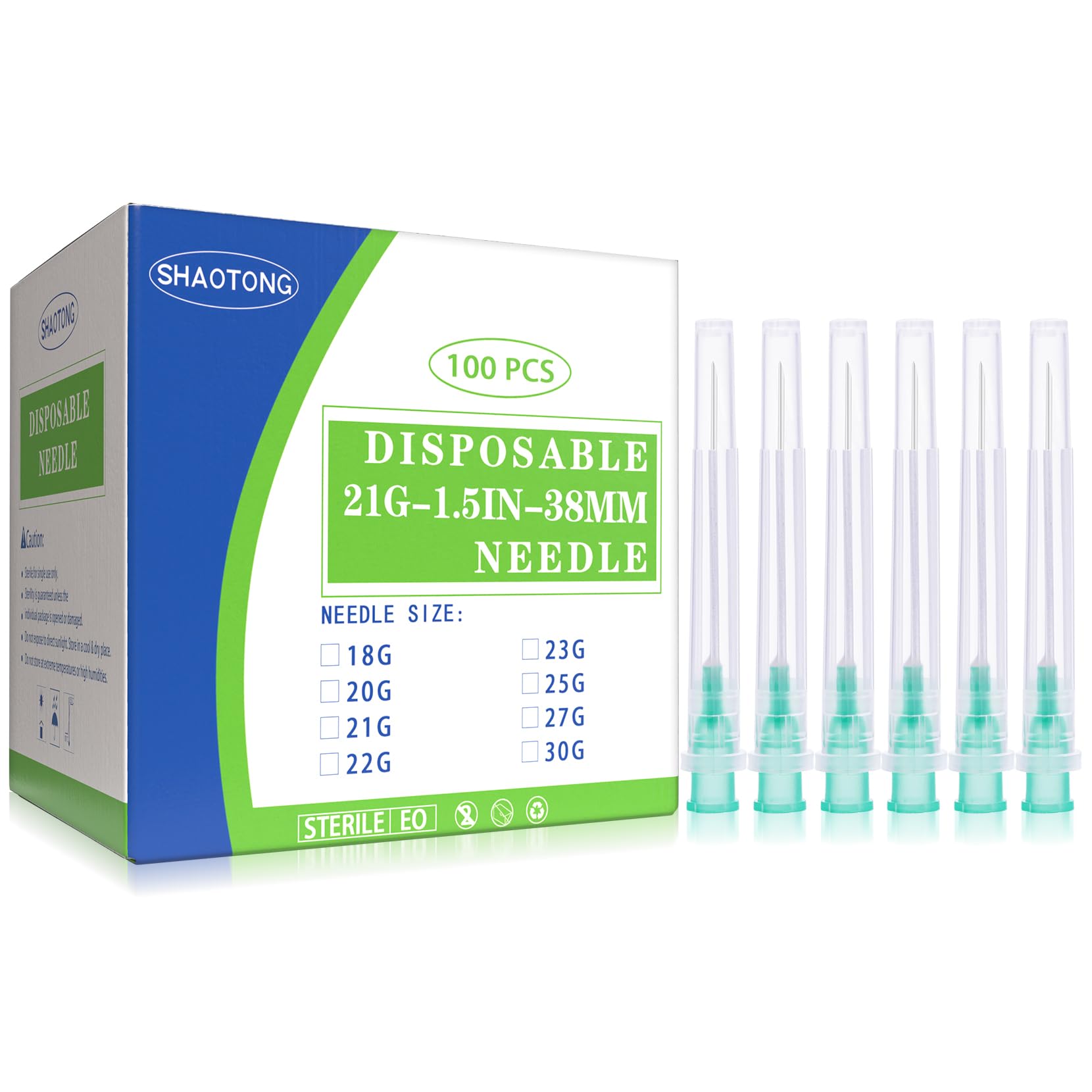 21 Gauge Syringe Jeringas Con Agujas Para Inyectar 100 Pcs 1.5Inch ...