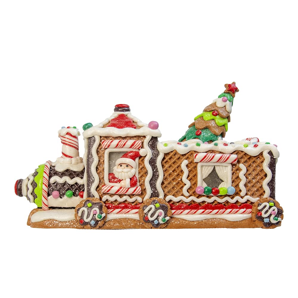Amazon.com: Kurt Adler 7-inch LED Gingerbread Train with Tree Table ...