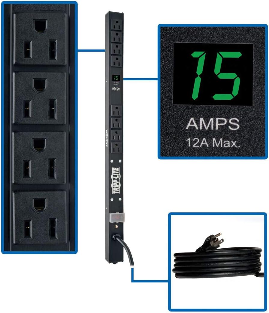 Amazon.com: Tripp Lite Metered PDU, 15A, 8 Outlets (5-15R), 120V, 5-15P ...