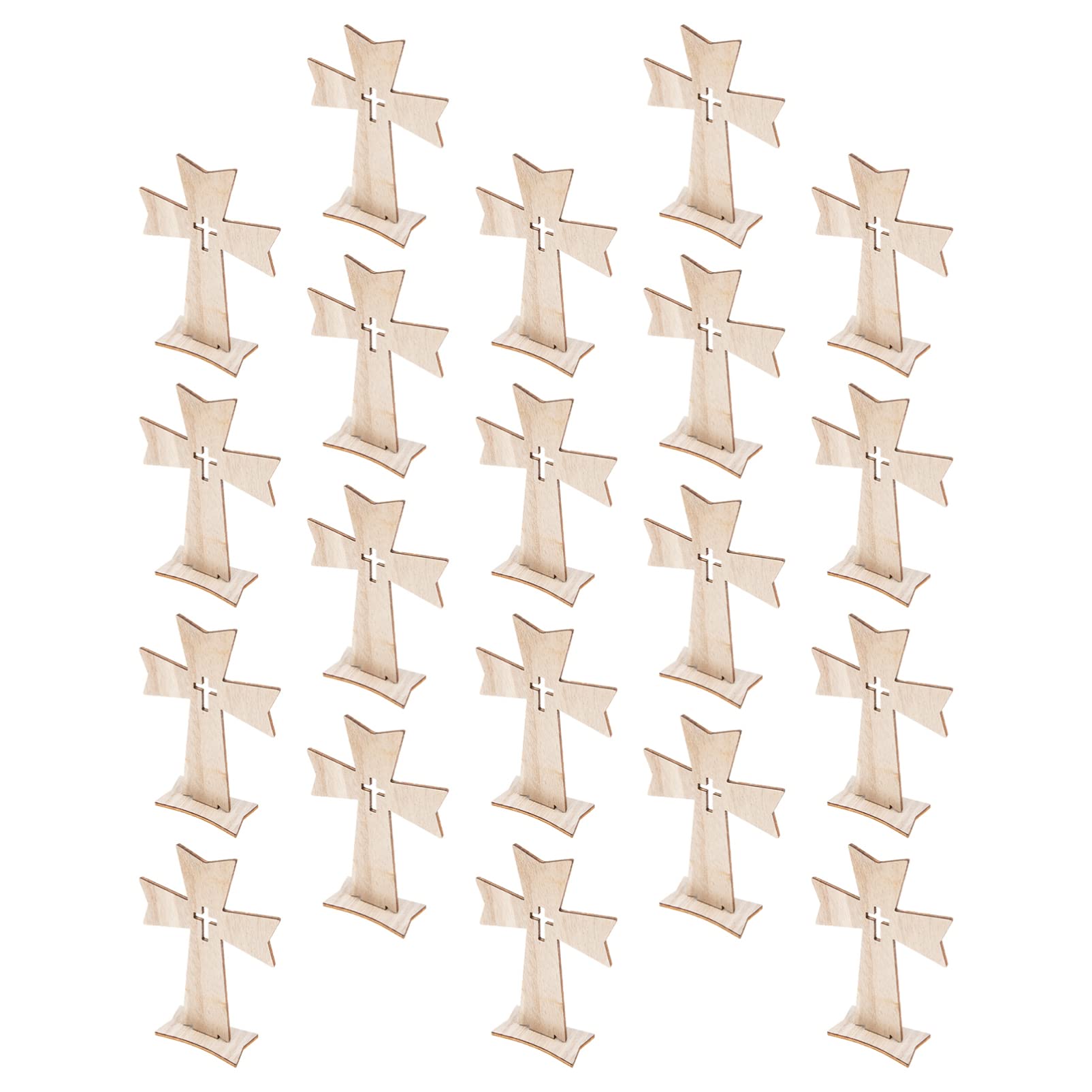 Amazon.com: Amosfun Home Decor Wood Cross 20pcs Desktop Cross Decors ...