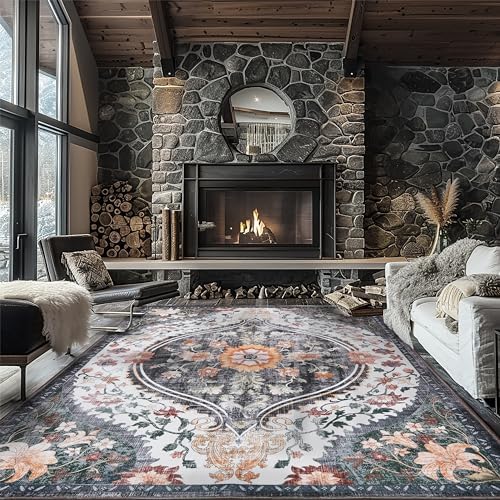 Amazon.com: Large Boho Area Rug 9x12 Machine Washable Area Rugs Living ...