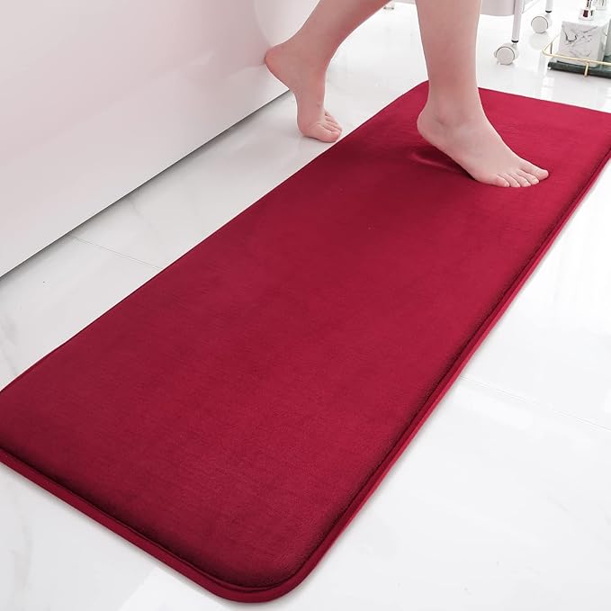 Amazon.com: smiry Memory Foam Bath Mat, Super Soft Absorbent Bathroom ...