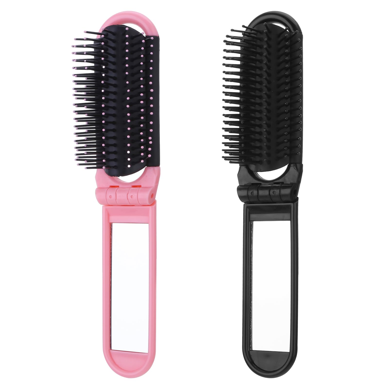 Amazon.com : Travel Compact Hair Brush with Mirror and Massage Comb - 2 ...