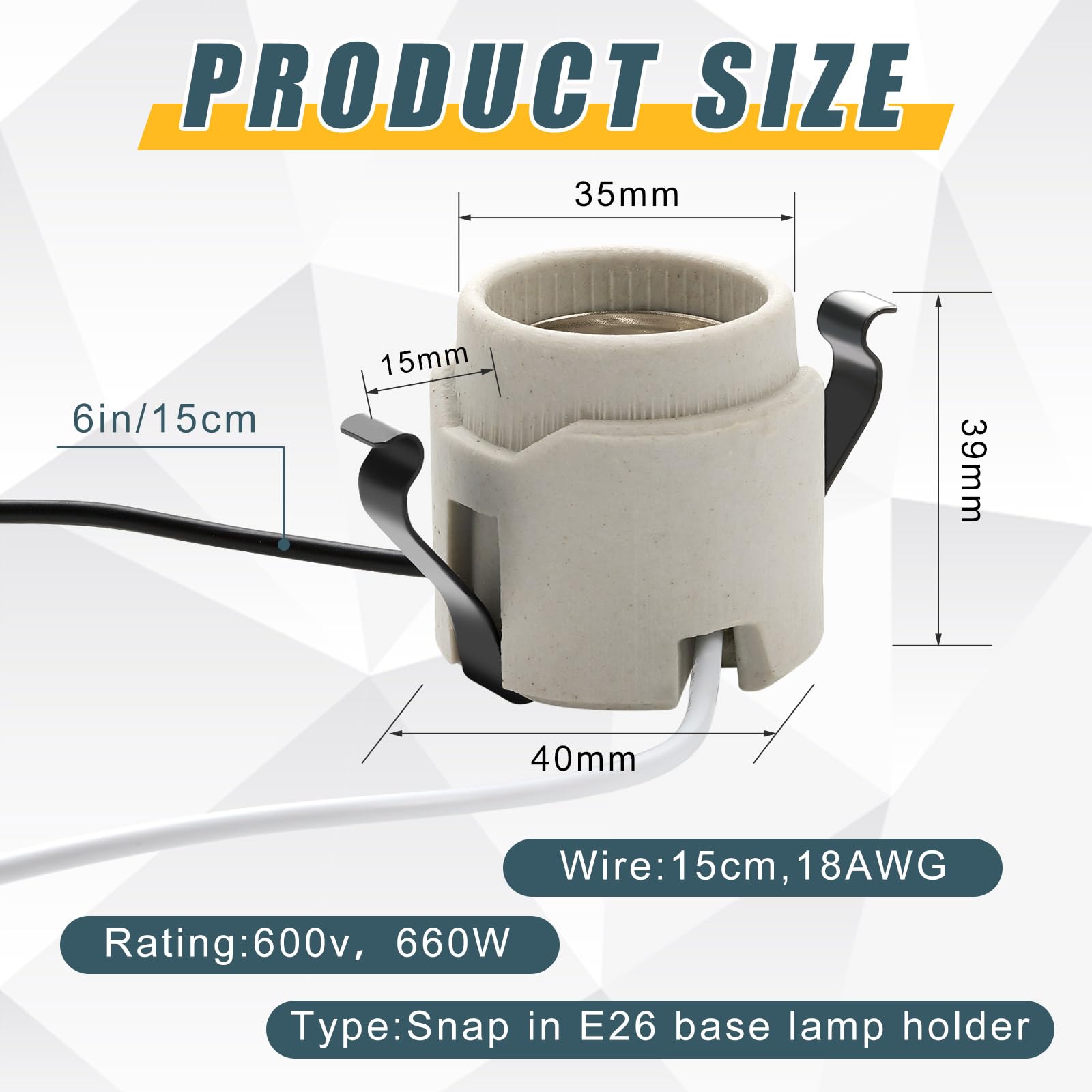 UL Listed Lamp Base Nastyaer For 2pcs US Standard E26 Lamp Holder UL ...