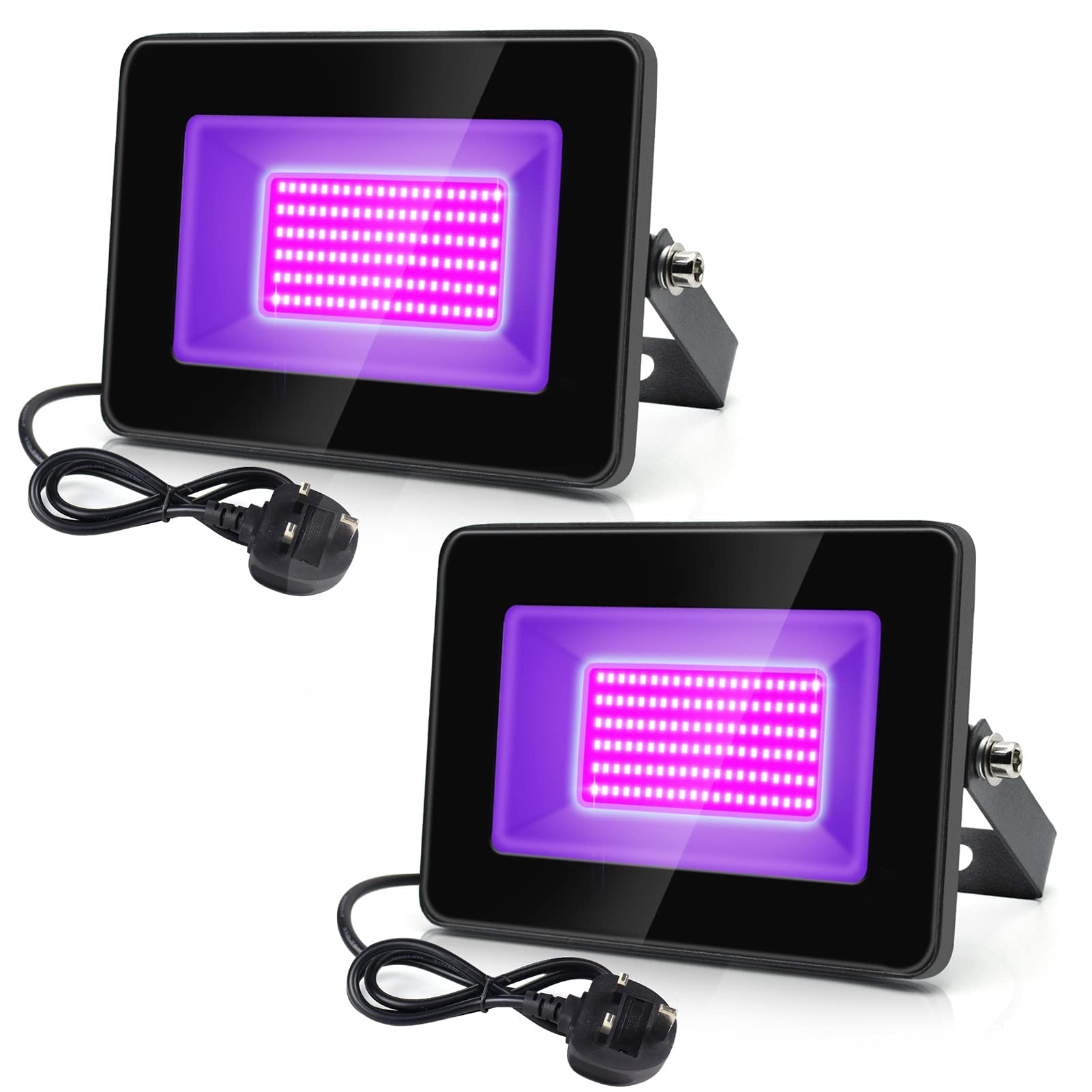 inShareplus 2 Pack 30W UV Flood Light, IP66 Waterproof Outdoor High Power UV Black Lights, 390nm ...