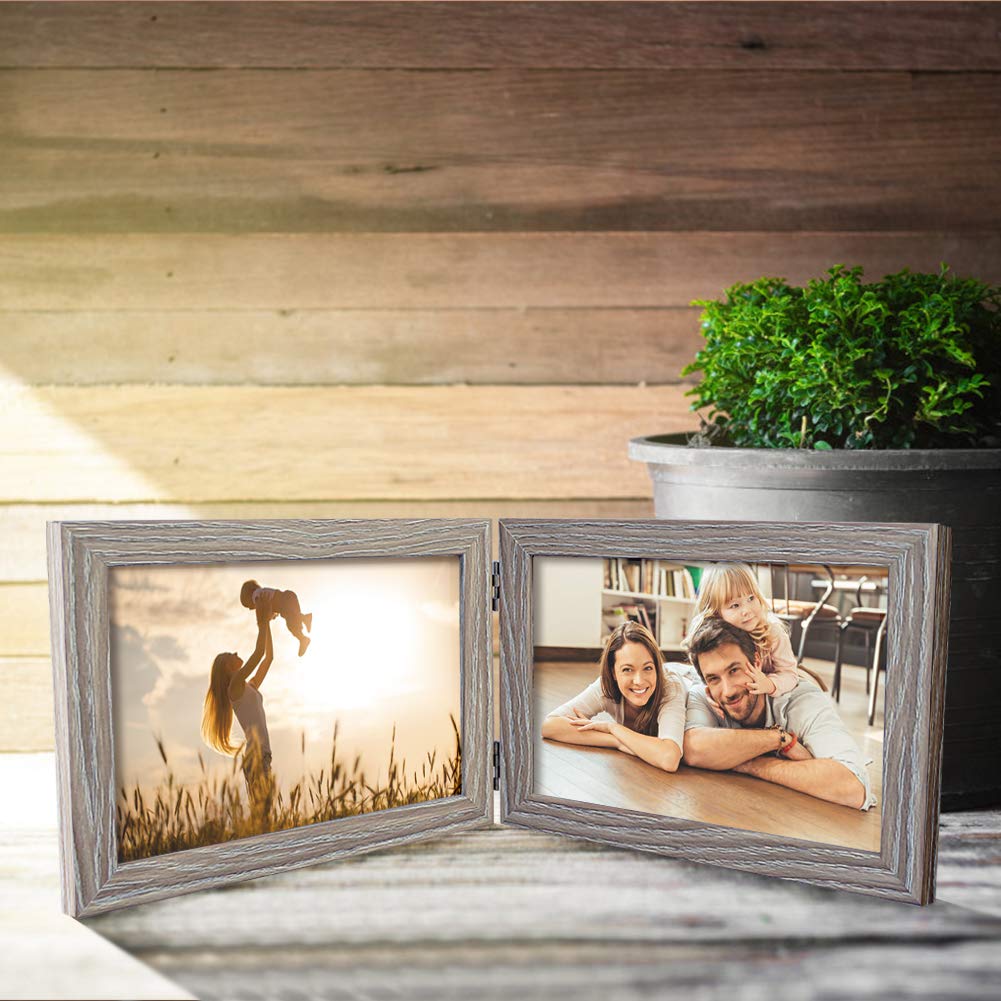 Buy Lavezee 2 Pack 5x7 Double Hinged Picture Frame Displays 5 by 7 Inch ...