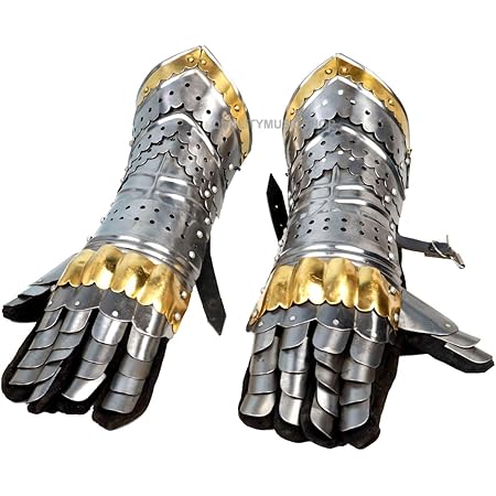 Amazon.com: Carfar Handicrafts Armor Pair Brass Accents Gauntlet Gloves ...