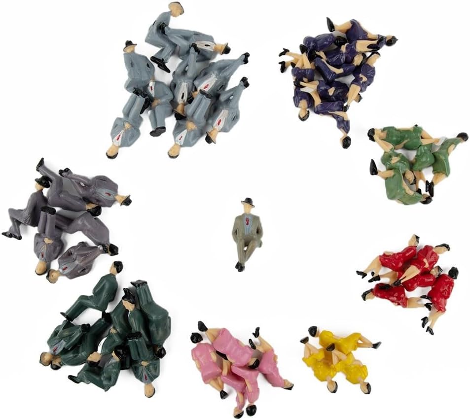Amazon.com: 50 Pieces Plastic Sitting People Figurines 1:32 Scale ...