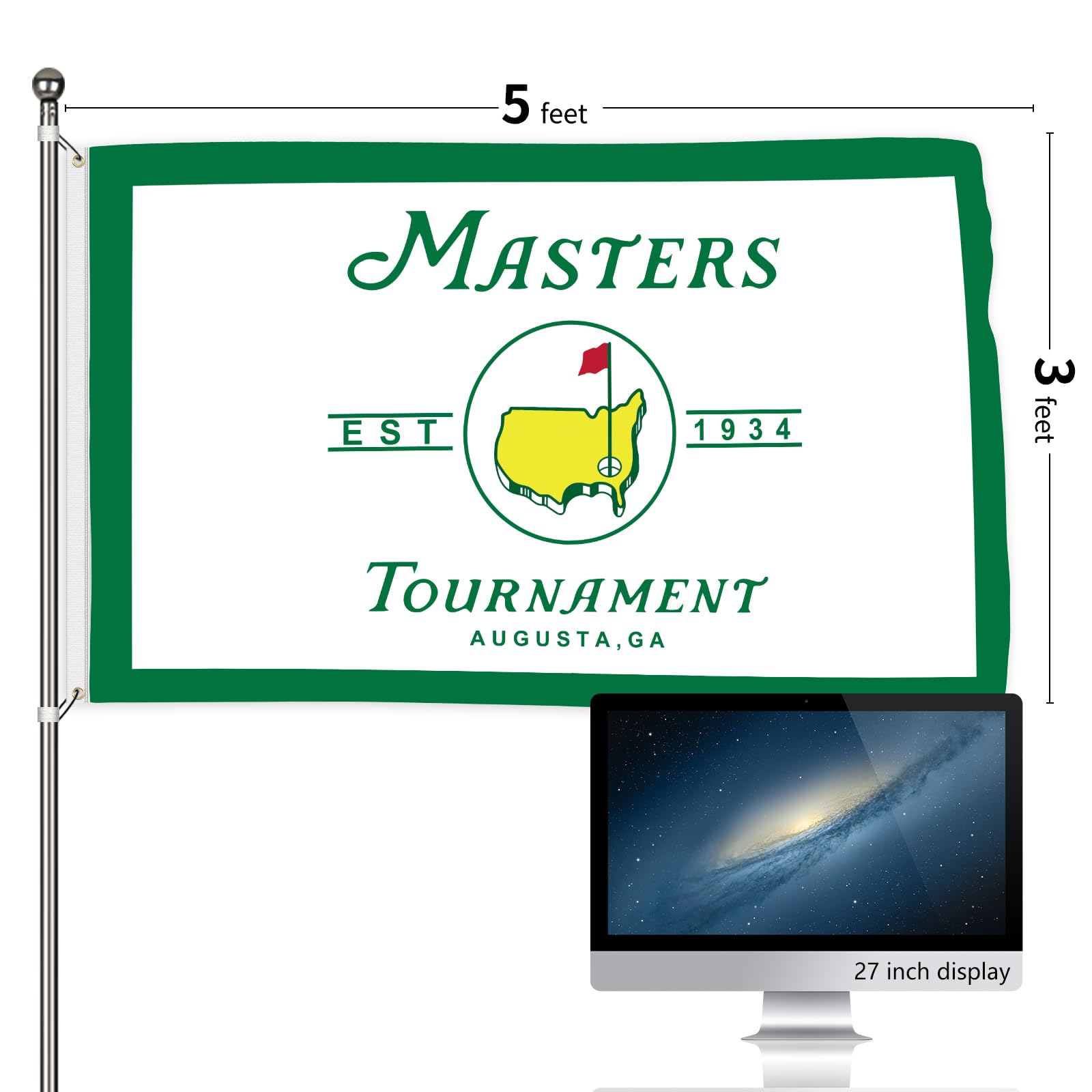 Snapklik.com : Probsin Masters Flag 3x5 Ft Golf Flag Banner Masters ...