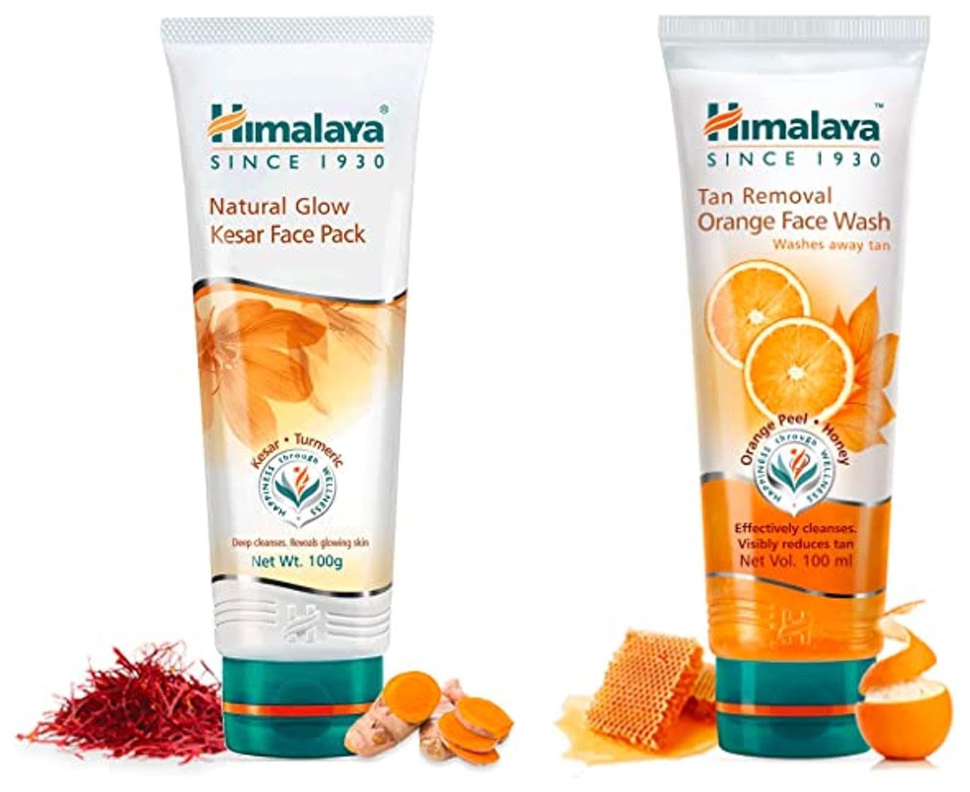 Himalaya Natural Glow Kesar Face Pack, 100g & Himalaya Tan Removal ...