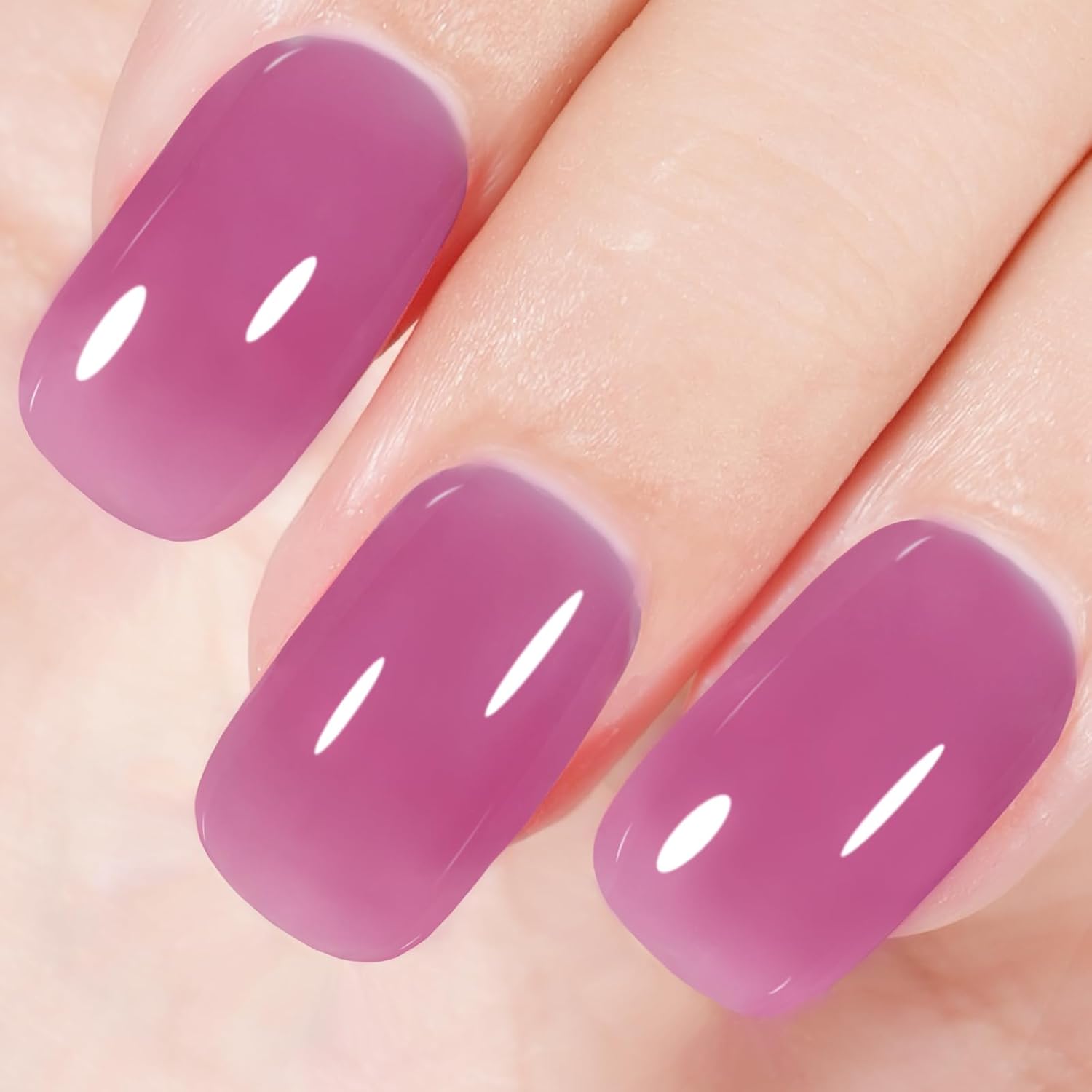 Amazon.com : AILLSA Purple Jelly Gel Nail Polish Violet Translucent Gel Polish Lavender Sheer ...