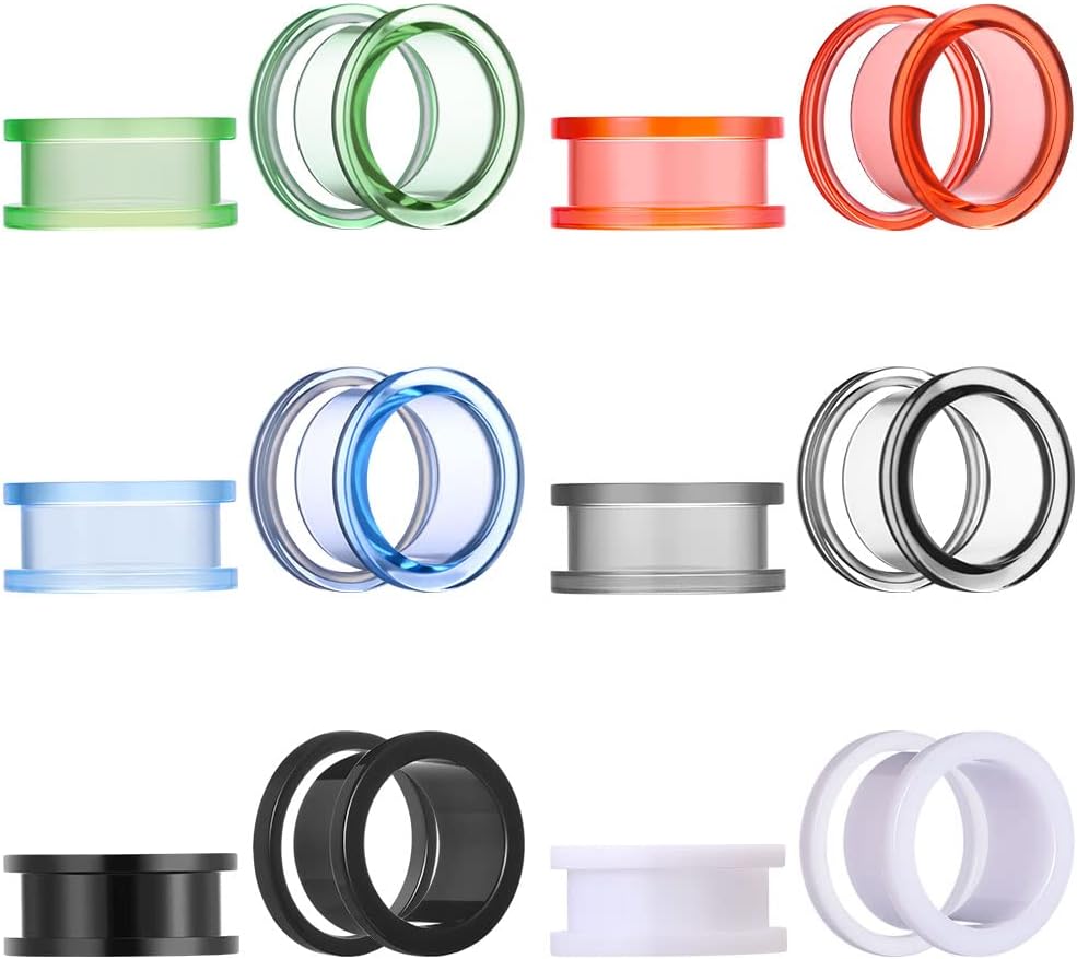 Amazon.com: TBOSEN 6 Pairs Acrylic Ear Gauges Color Ear Plugs ...