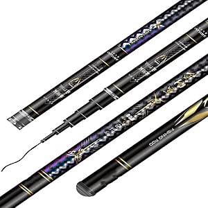 Amazon.com : Telescopic Fishing Rod Carbon Super Hard Ultralight Sturgeon Rods for Big Fish 19 ...
