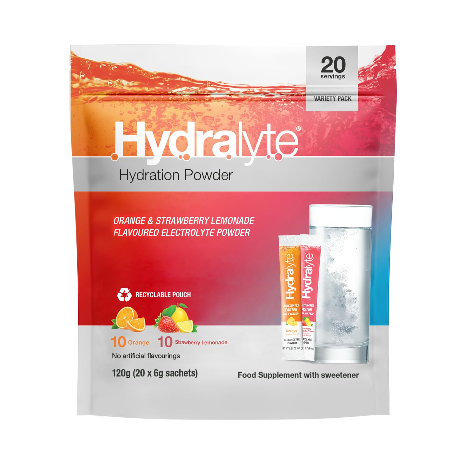 Buy Hydralyte Effervescent Electrolytes Powder Sachets - 20 Flavoured ...