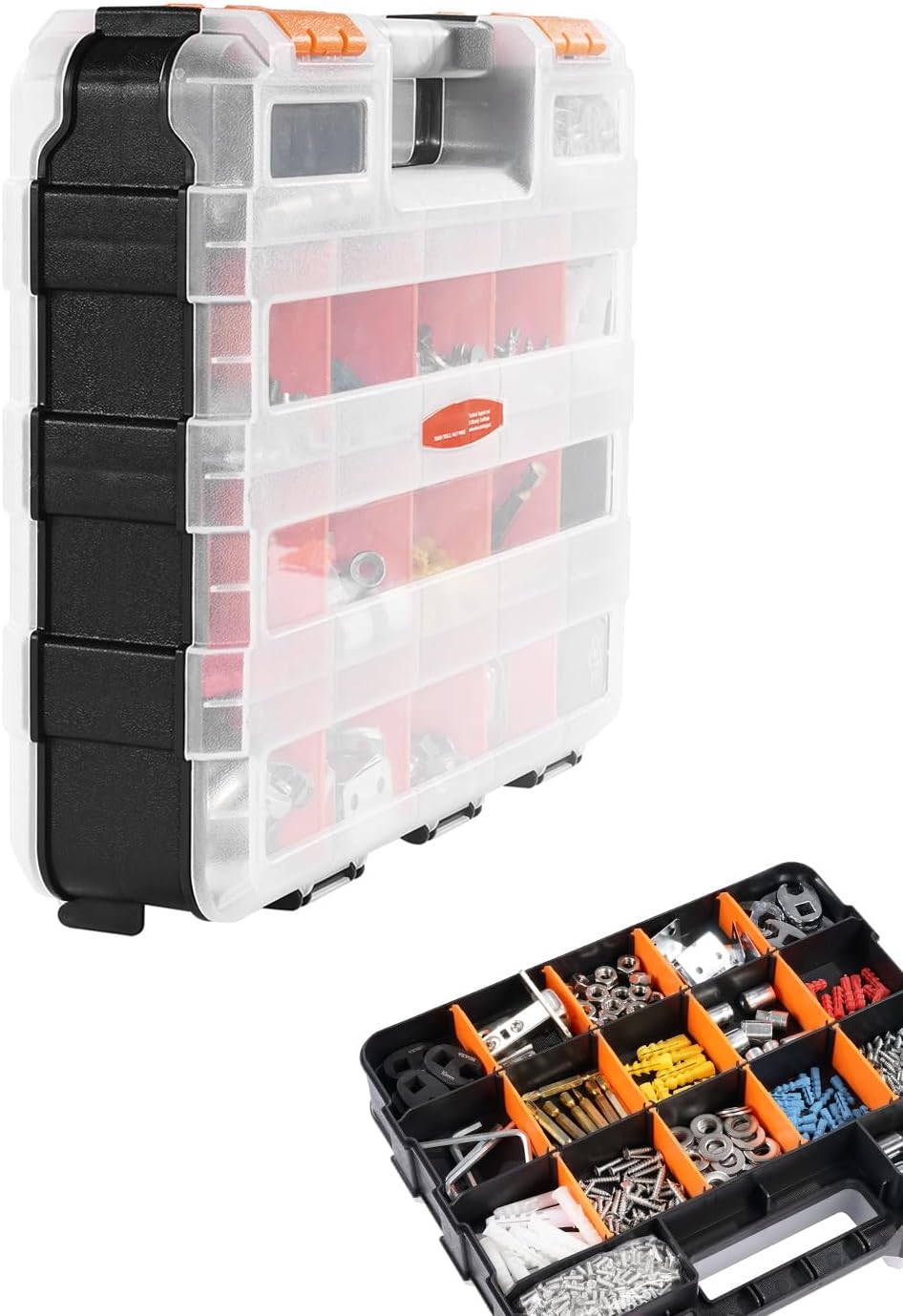 Happybuy Small Parts Organizer Box, 34-Compartment with 24 Removable ...