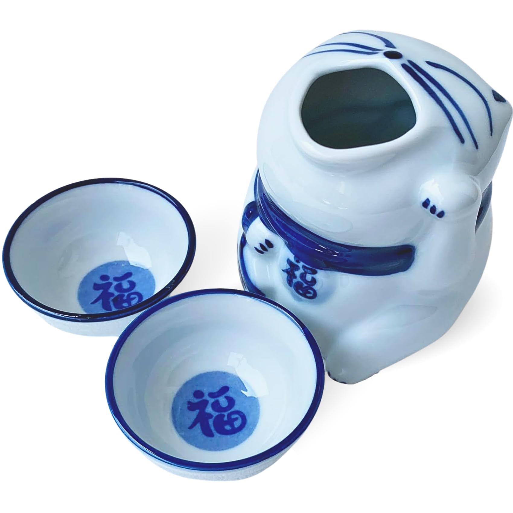 Amazon.com | Mino ware Japanese Sake Set, 1 Tokkuri Sake Bottle, 2 ...