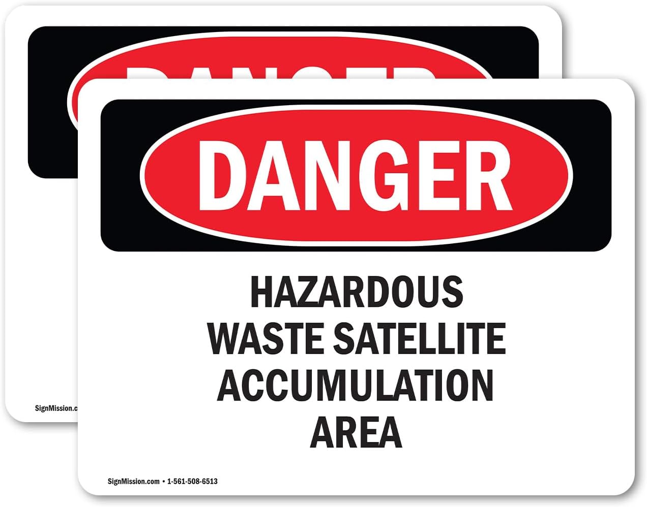 Amazon.com: (2 Pack) Hazardous Waste Satellite Accumulation Area OSHA ...
