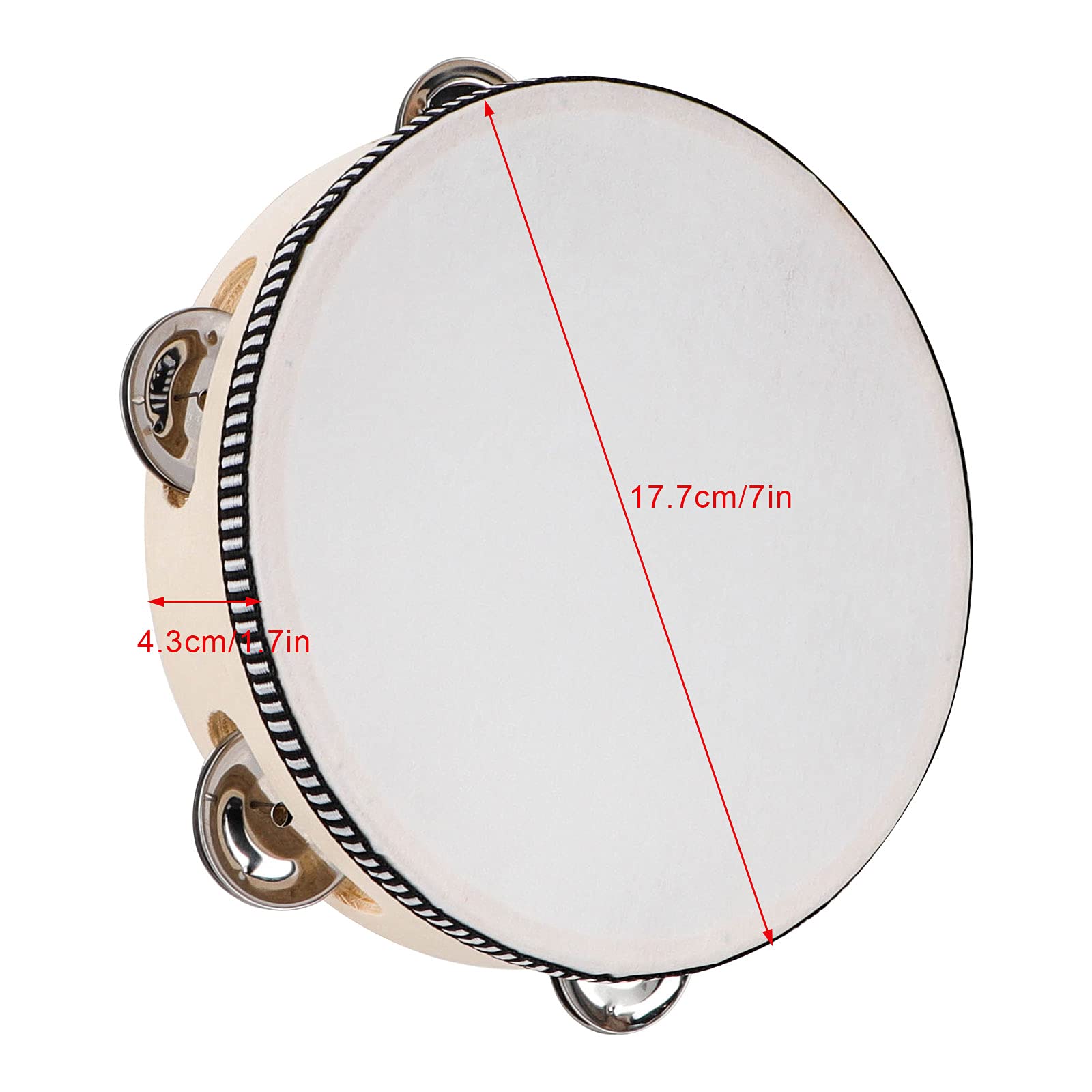 Snapklik.com : Dreokee Tambourines For Adults, 7 Inch Wooden Hand Held ...