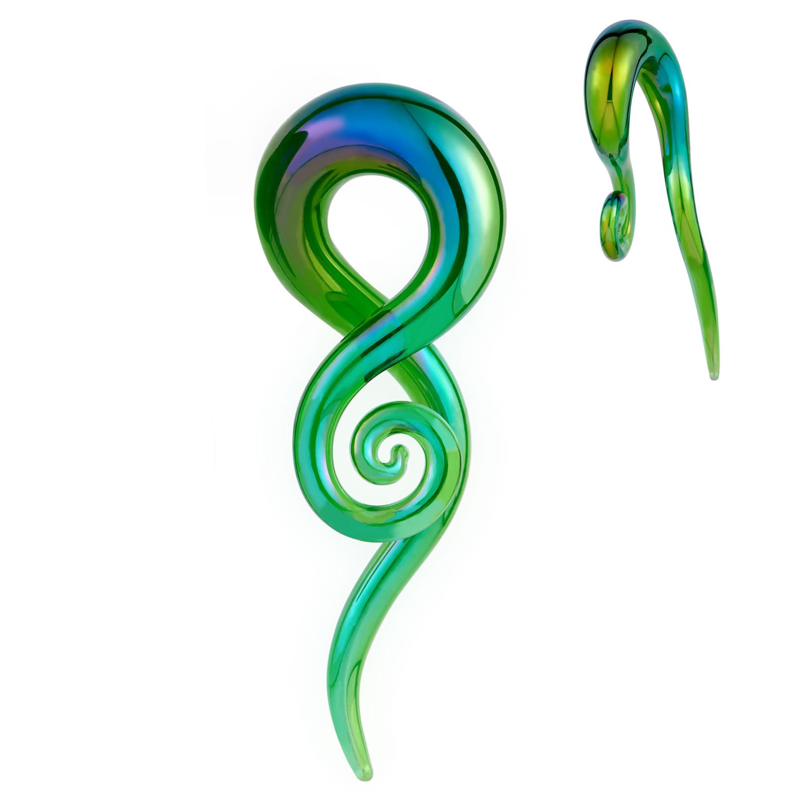 Snapklik.com : Oyaface 1 Pair Glass Twist Spiral Tapers Expander Gauges ...