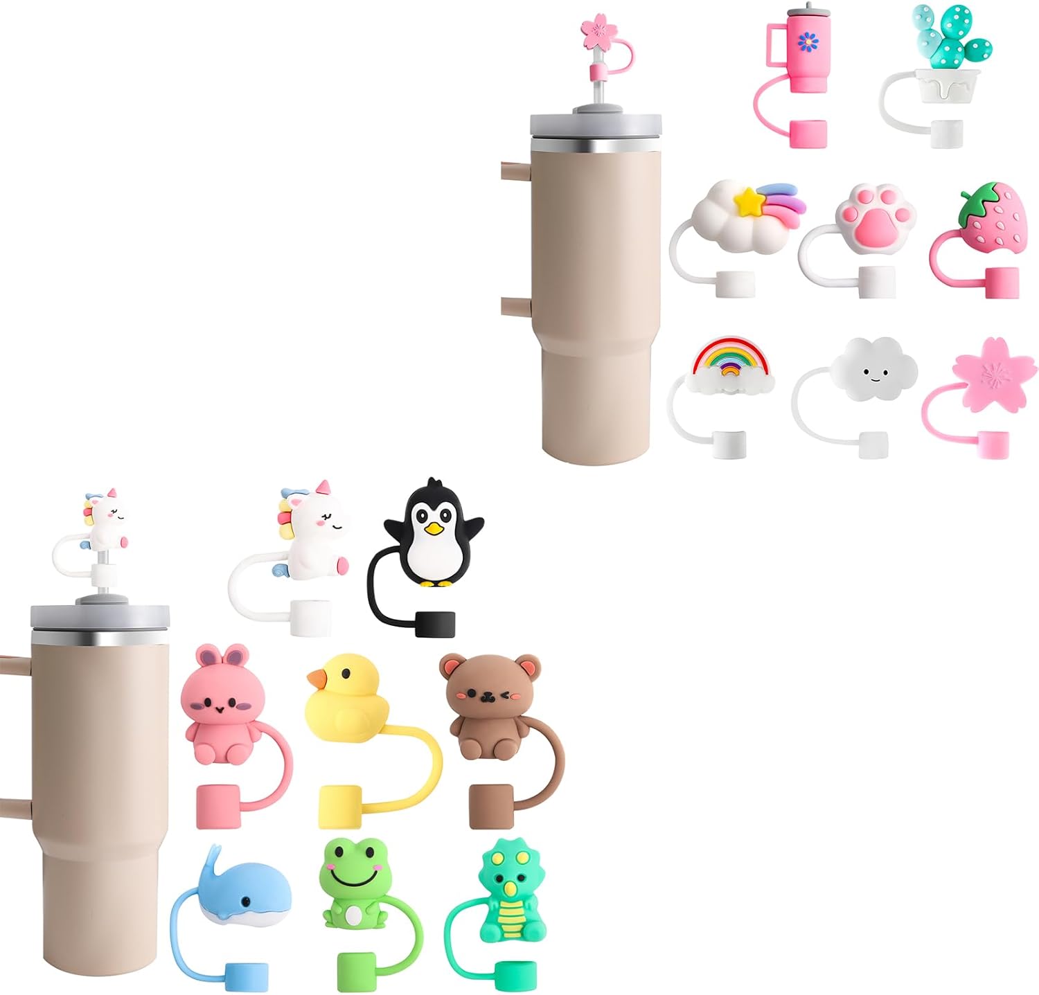 Amazon.com: 16 PCS Straw Covers Cap, Straw Cover Compatible with ...