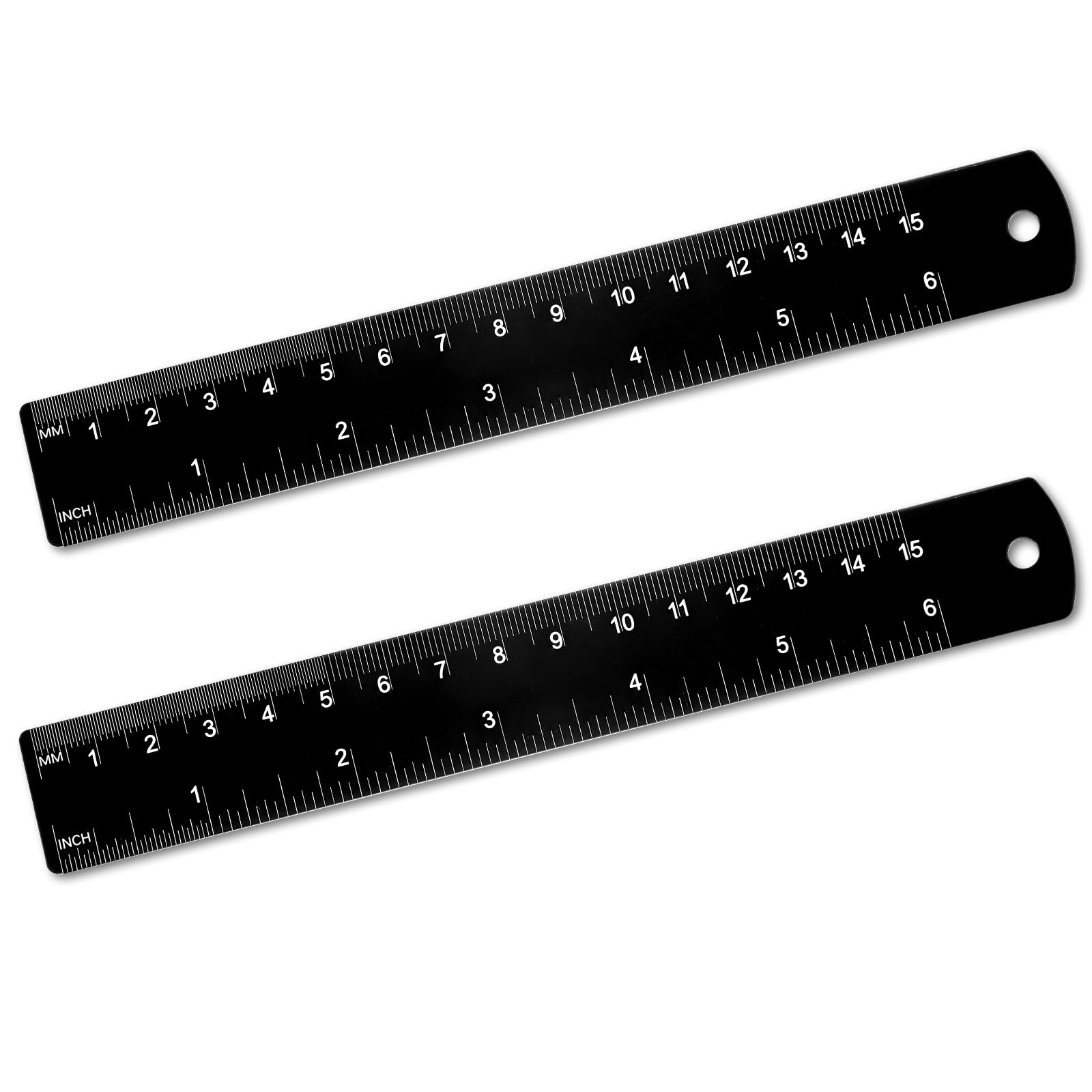 Amazon.com: Dimeho Metal Ruler 2 Pcs 6 Inch Stainless Steel Ruler with ...