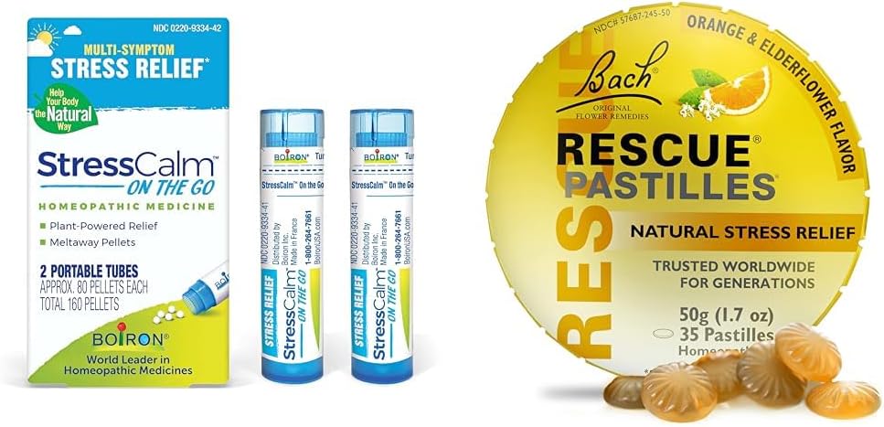 Amazon.com: Boiron StressCalm On The Go Relief Pack with Bach Rescue ...