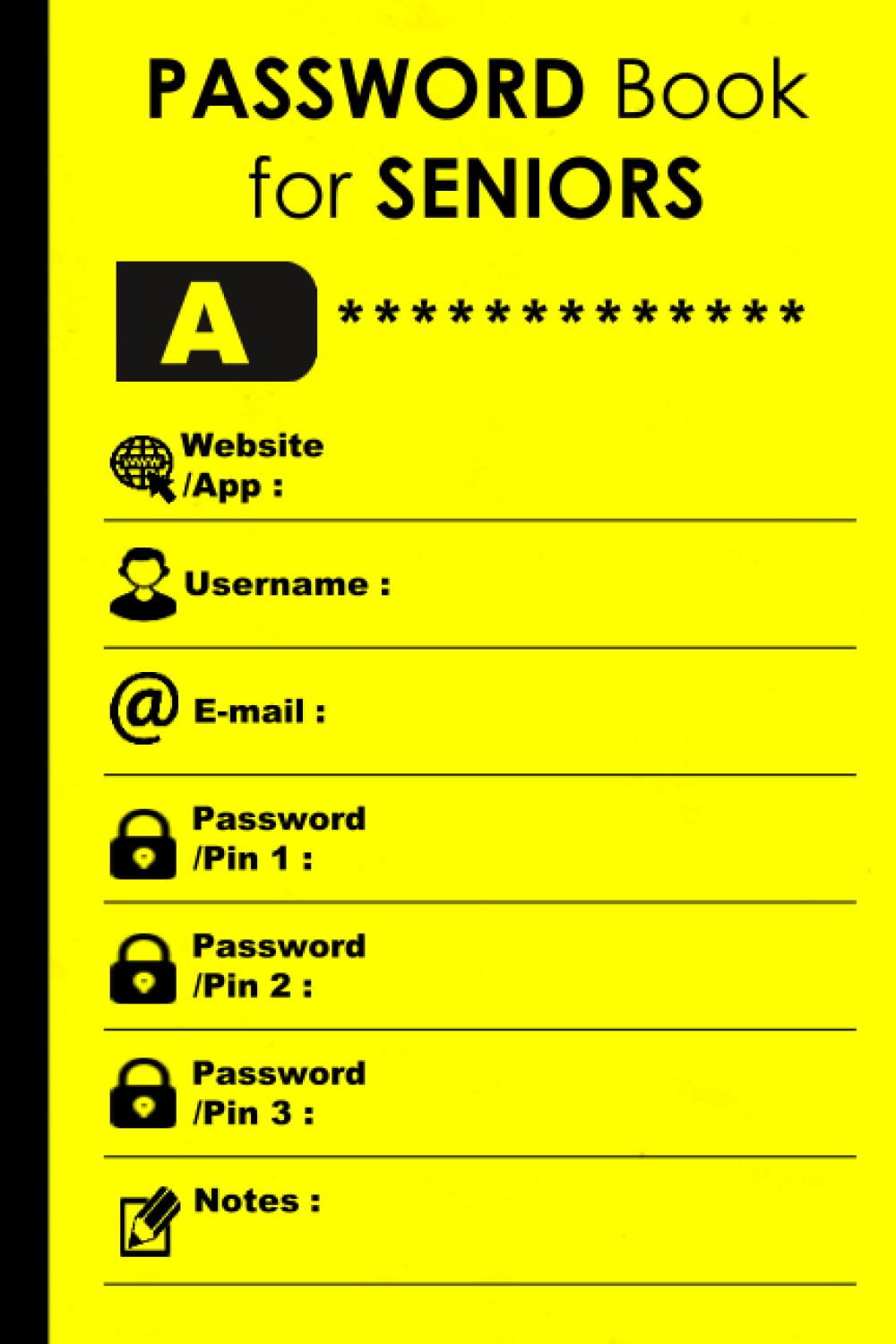 Password Book for SENIORS: 6" x 9" Large print for SENIORS and the ...