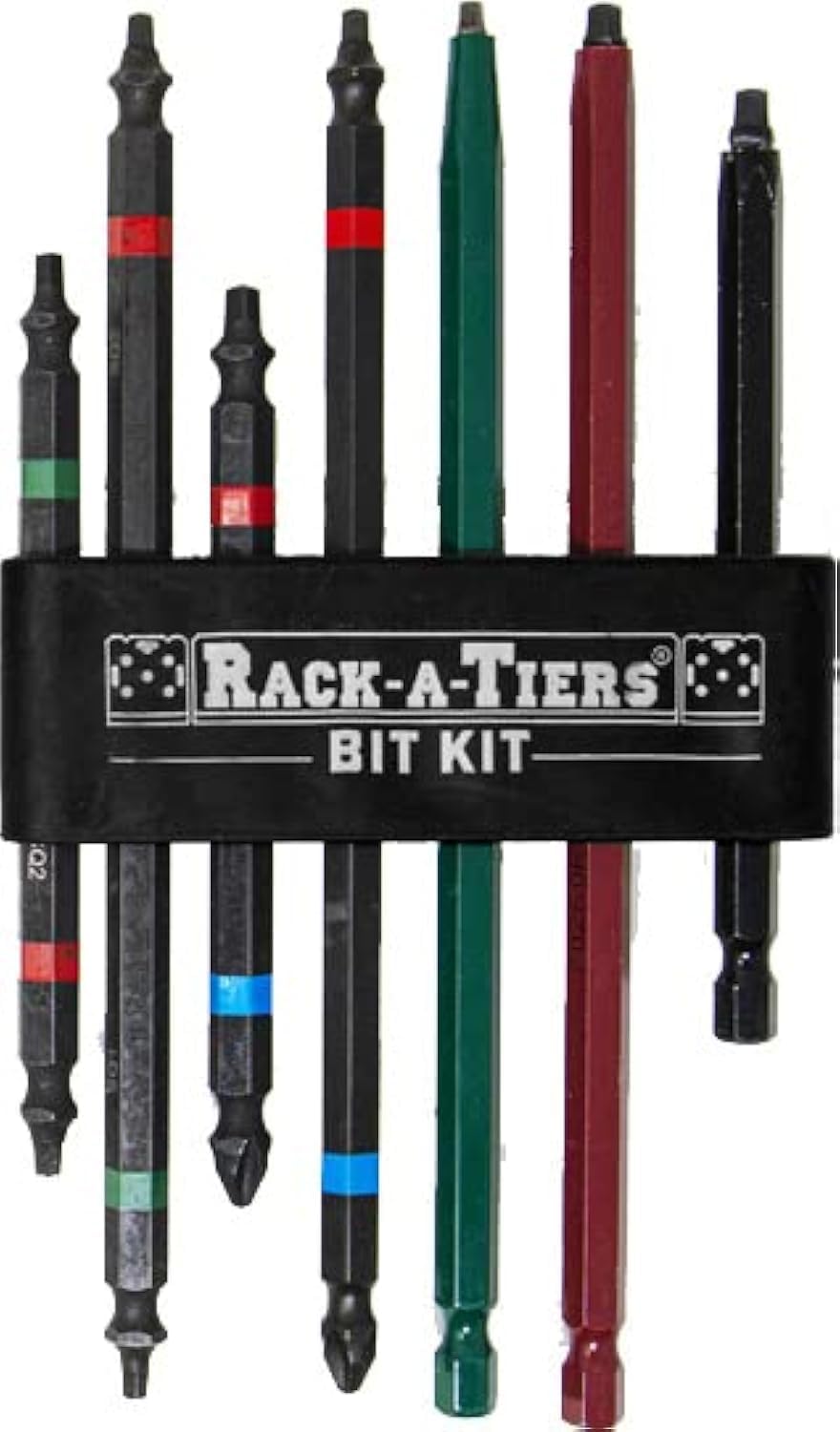 Rack-A-Tiers Rough-In Bit Kit - 7 pcs Driver Bit Set, Electrical Bits ...