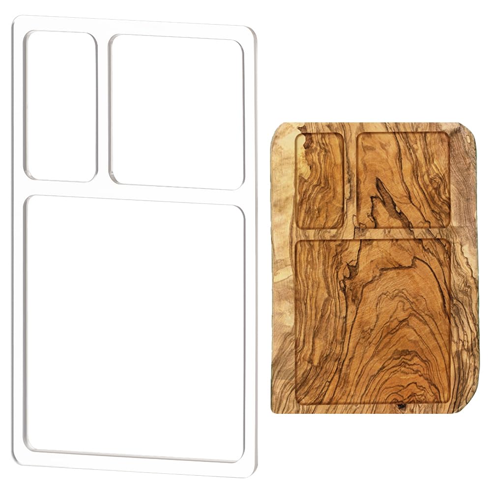 BENECREAT 3 Pocket Valet Tray Router Templates, Rectangle Clear Acrylic ...