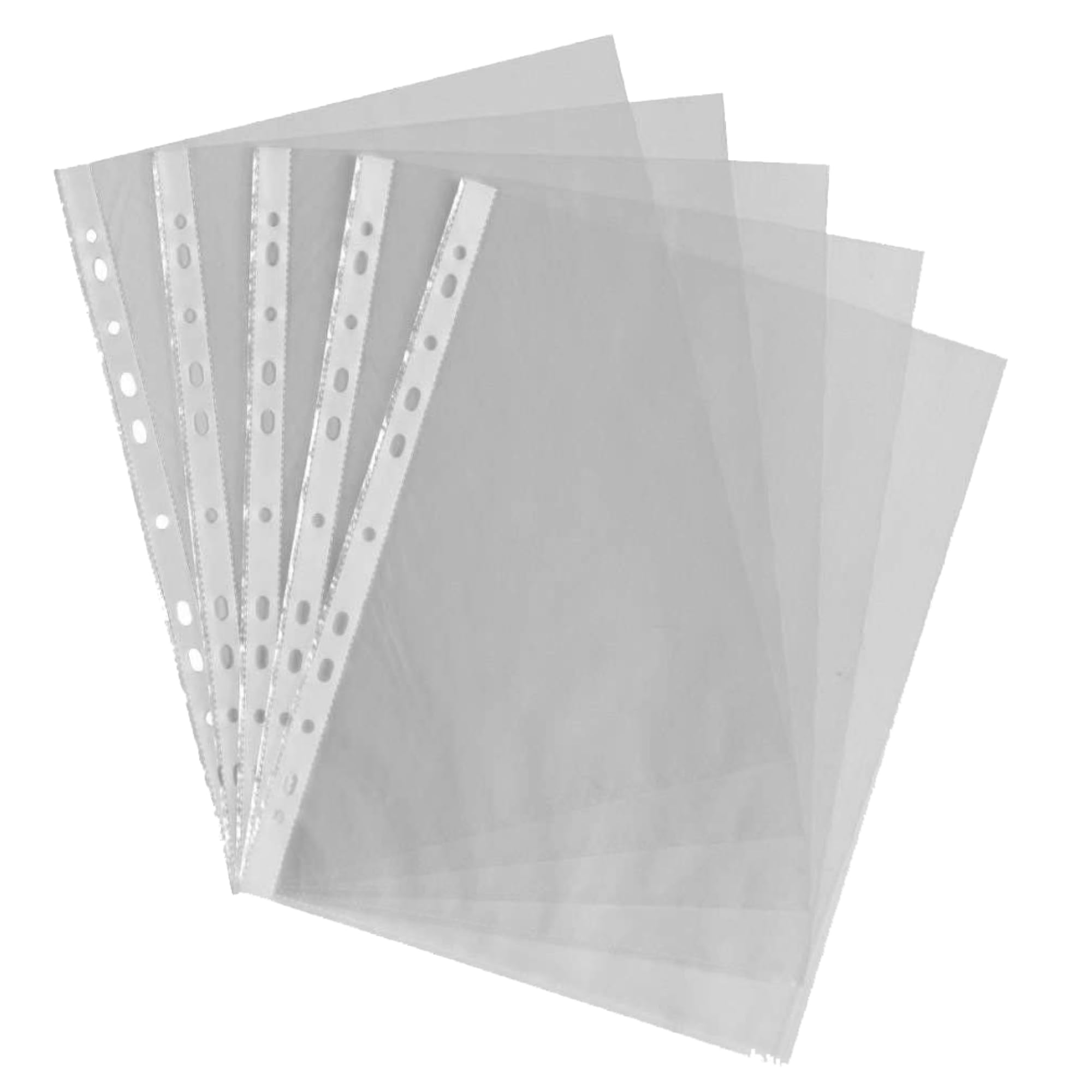 50 Pcs A4 Plastic Punched Punch Pockets 30 Micron for Folders Filing ...