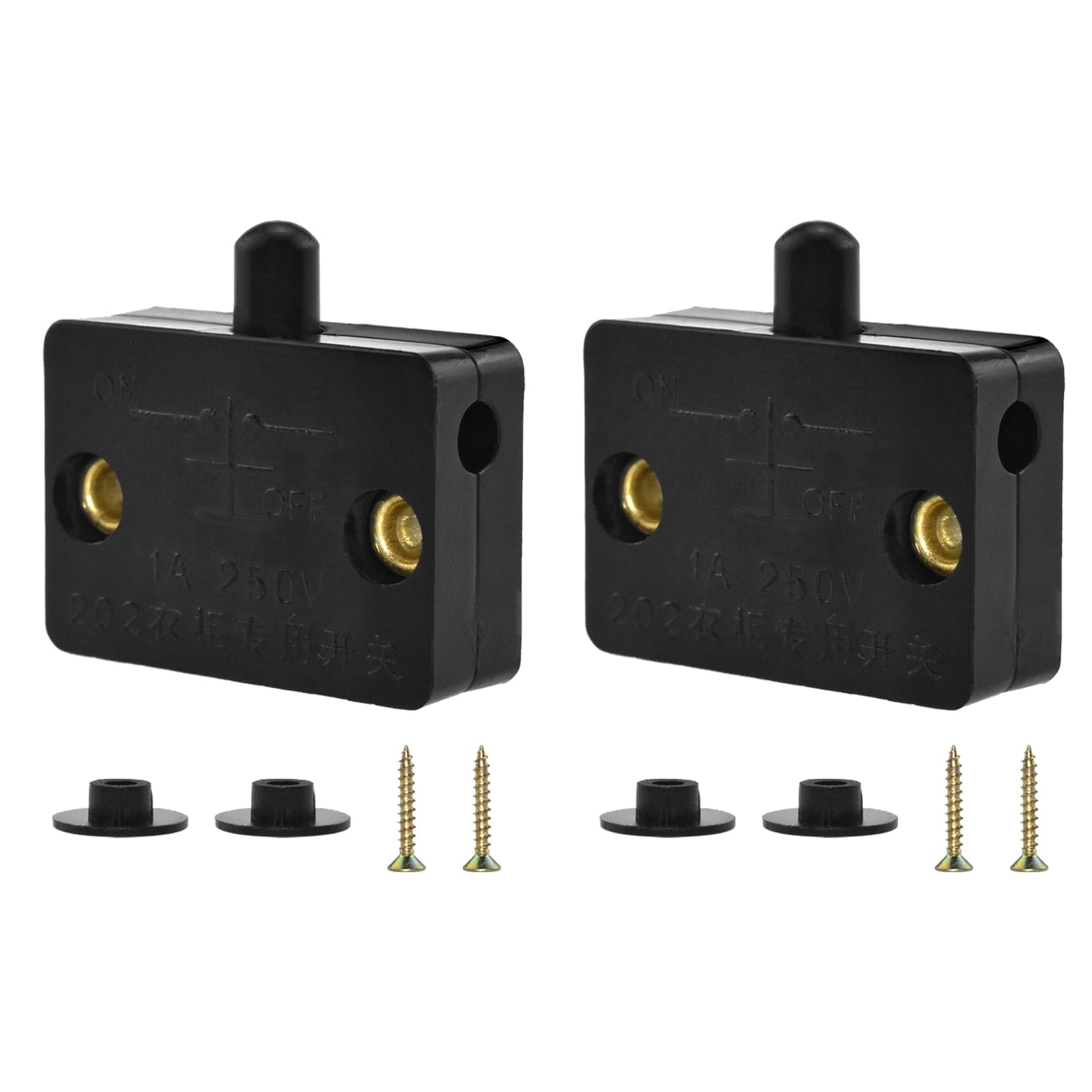 SDTC Tech 2 Piece Black Cabinet Light Switch, Wardrobe Automatic Touch ...