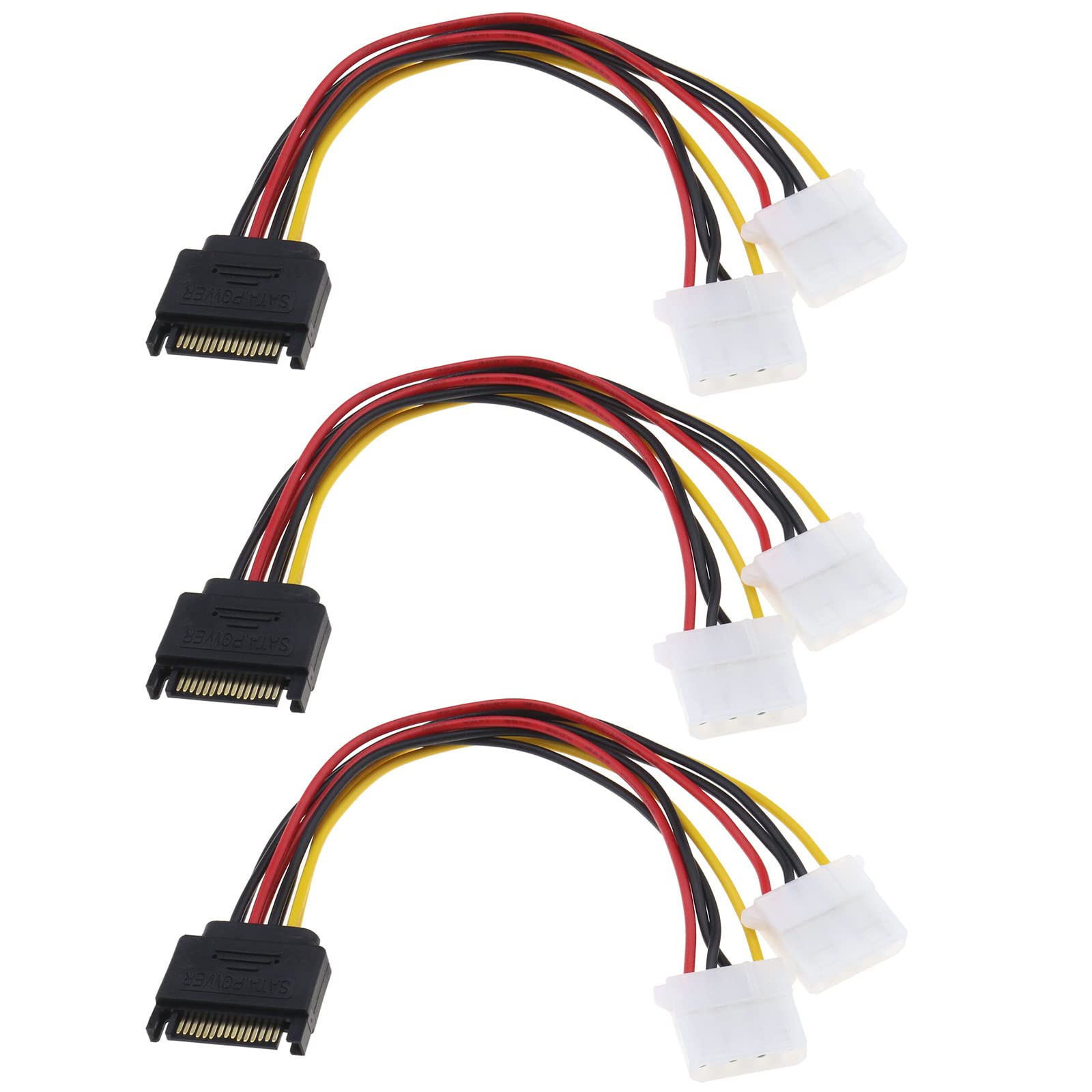 Amazon.com: Create idea 3PCS SATA 15 Pin to Dual 4 Pin IDE Hard Drive ...
