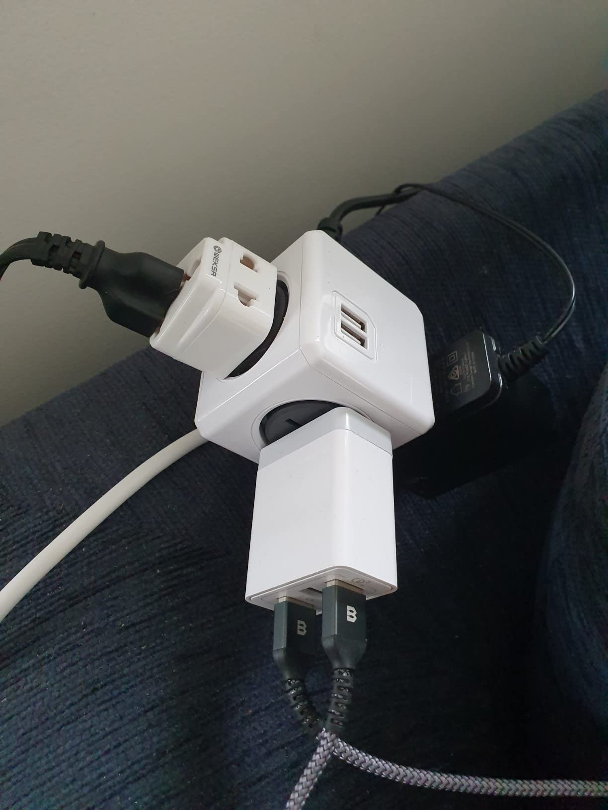 New Allocacoc PowerCube 4 outlets 2 USB ports surge protector 1.5m ...
