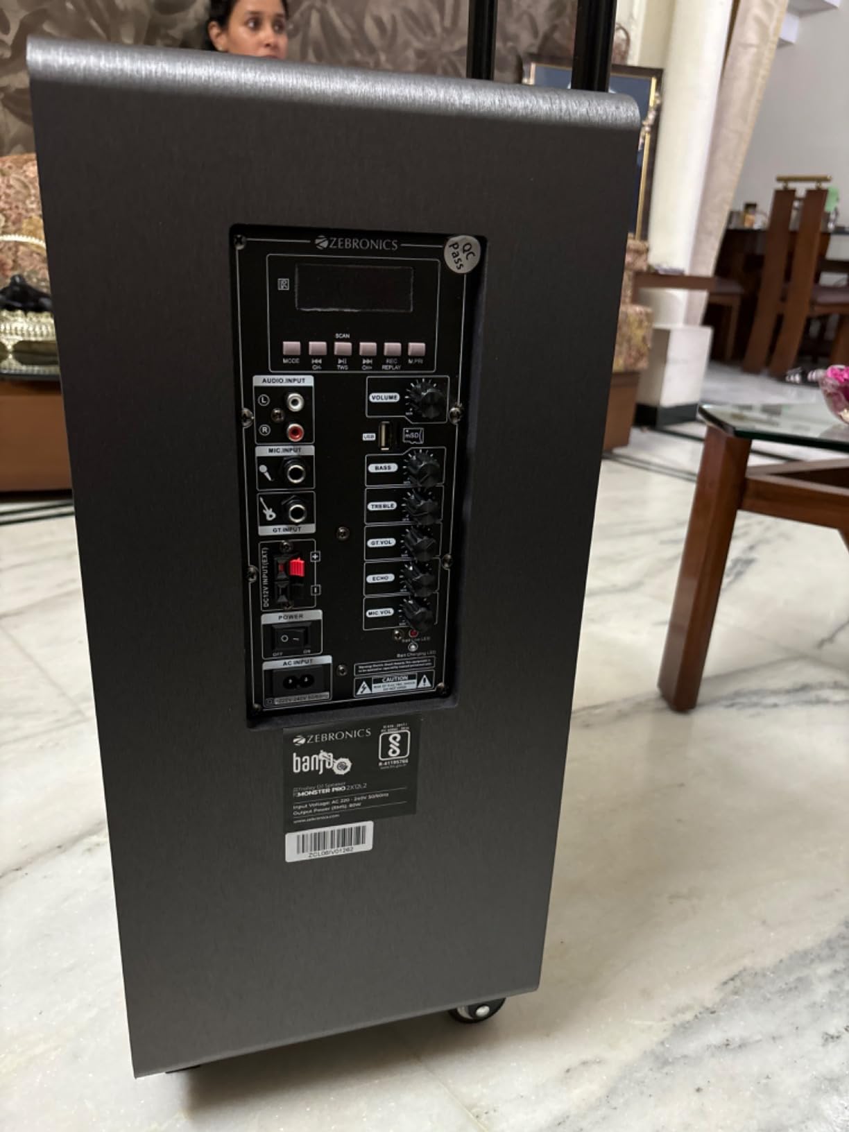 ZEBRONICS Banjo PRO, 120 Watts RMS, Trolley Speaker with Bluetooth 4.2 ...