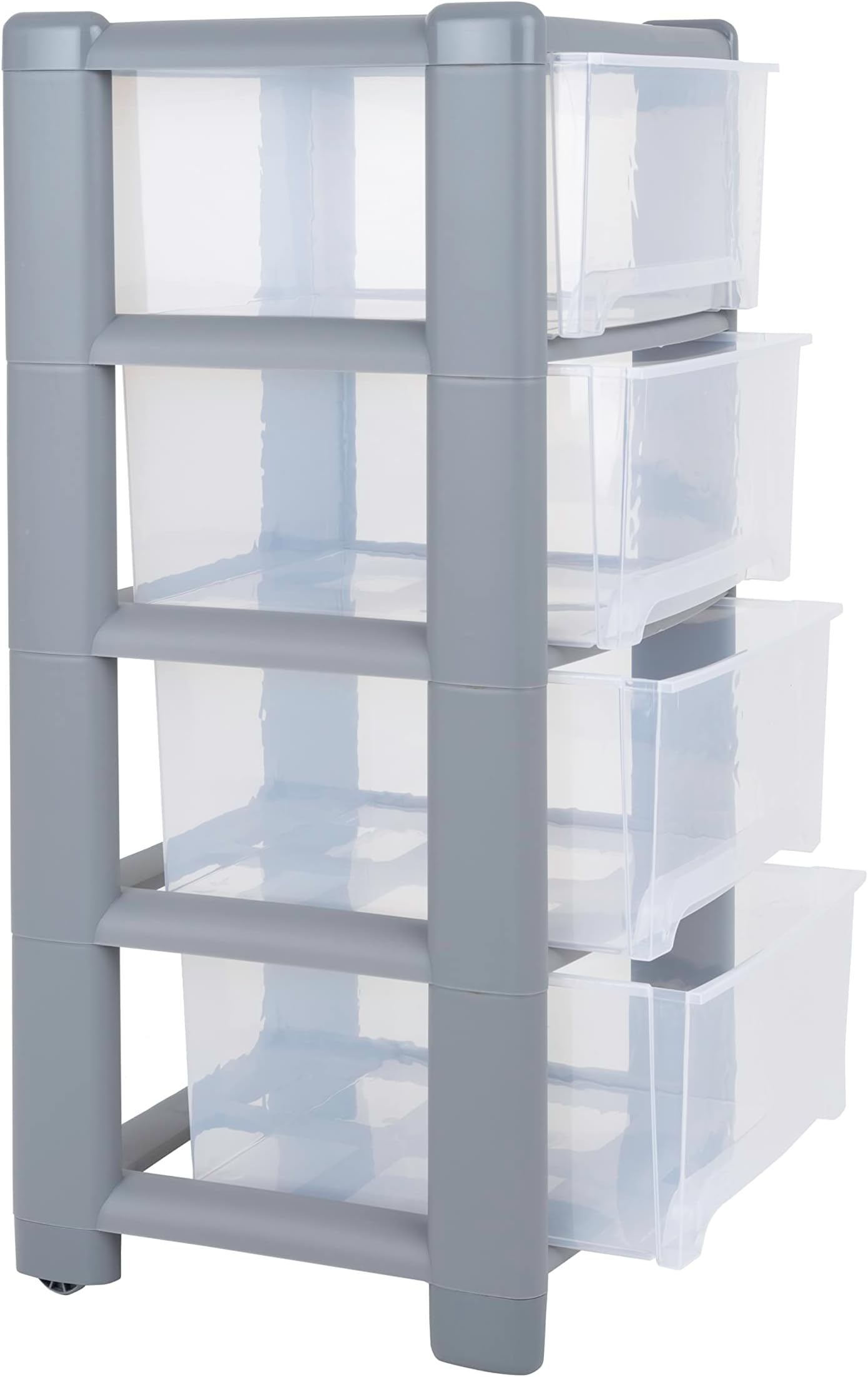 4 Drawer Large Plastic Storage Drawer Tower - Black - Perfect for ...