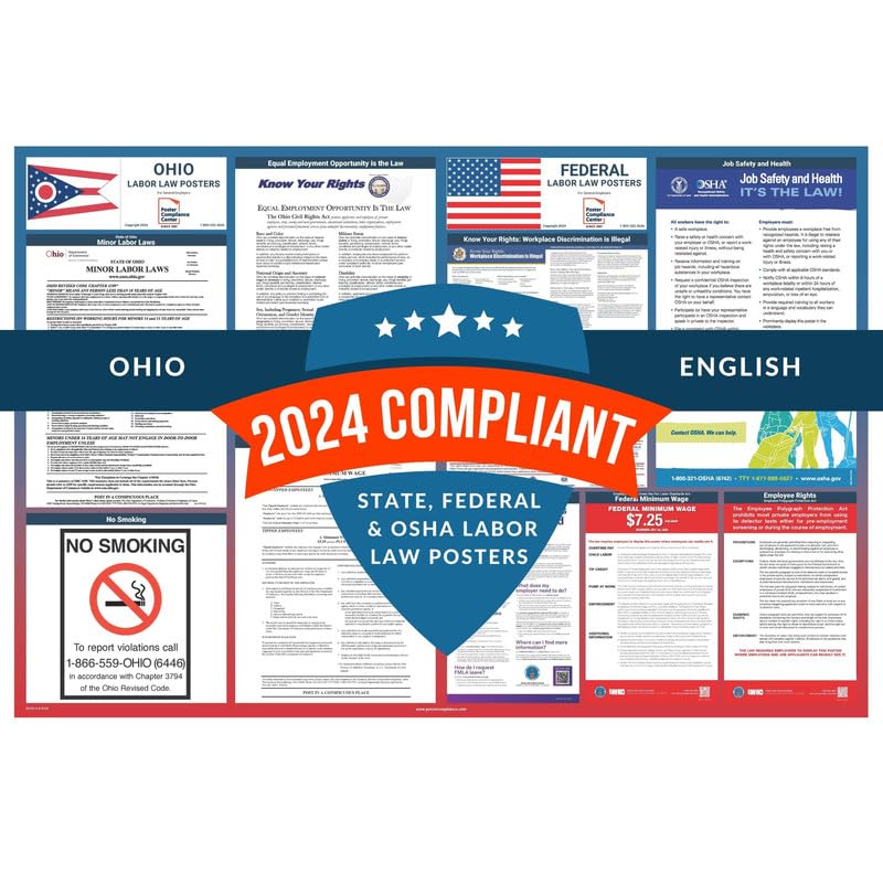 Amazon.com : Labor Law Posters 2024 - Ohio Labor Law Poster State ...
