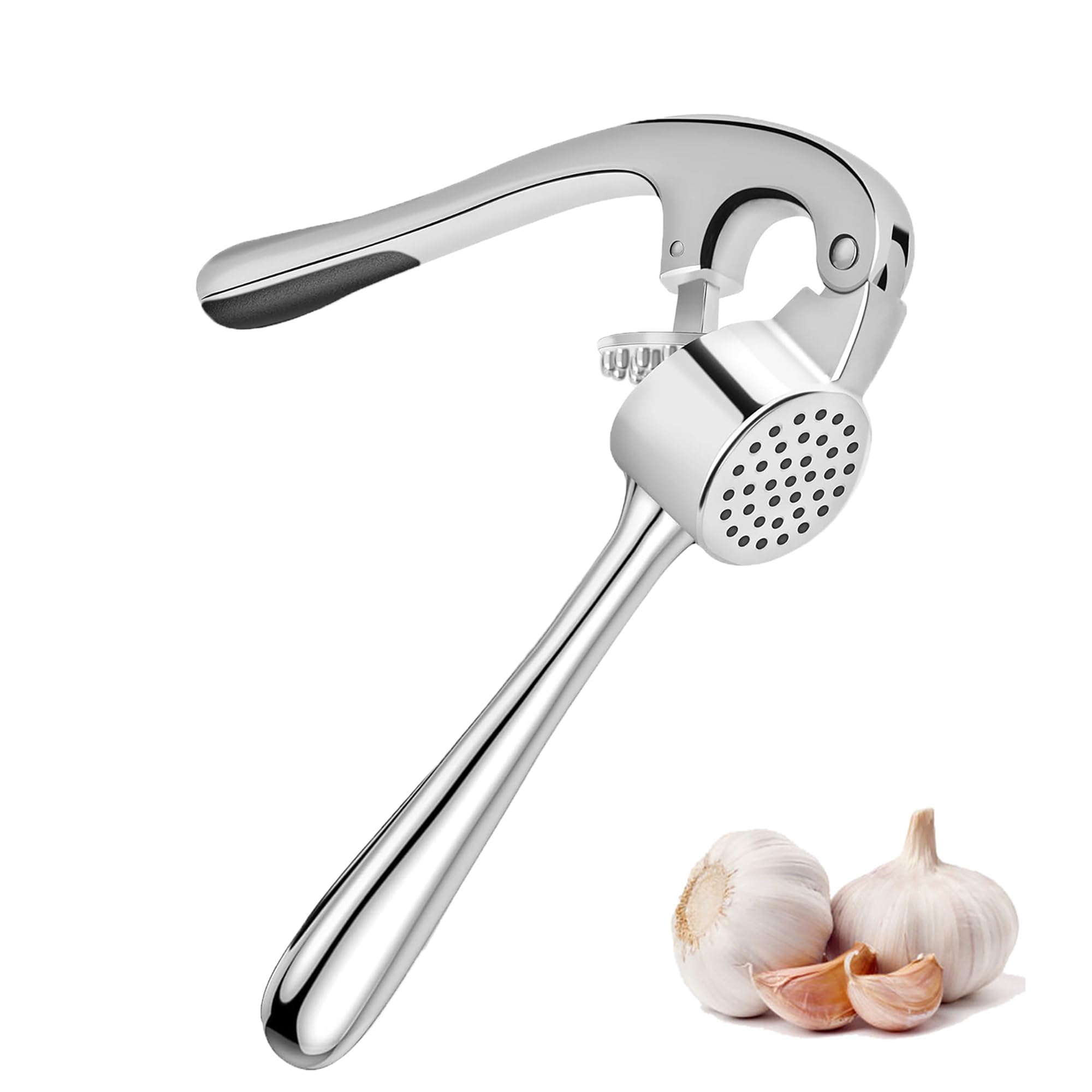 Garlic Press Stainless Steel, DDUP Peeler Squeezer Heavy Duty Garlic ...