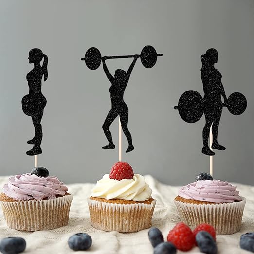 Amazon.com: Sodasos 20 Pack Gym Cupcake Toppers，Cake & Cupcake Toppers ...