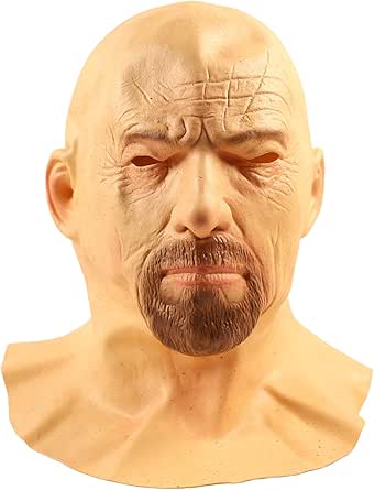 Amazon.com: FPOLAN Old Man Latex Mask Realistic Bald Old Man Halloween ...