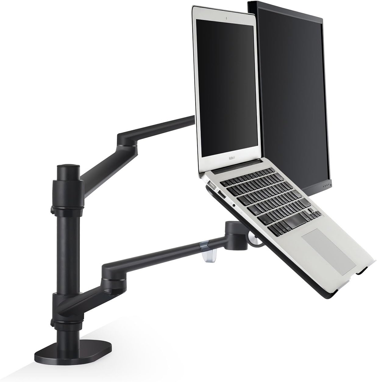 Viozon Monitor and Laptop Mount, 2-in-1 Adjustable Dual Monitor Arm ...
