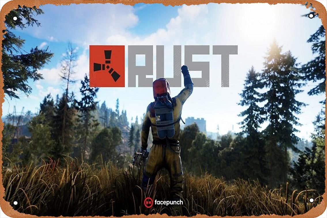 Buy shvieiart Wall Decor Sign - Rust Game Facepunch Logo Gaming Poster ...