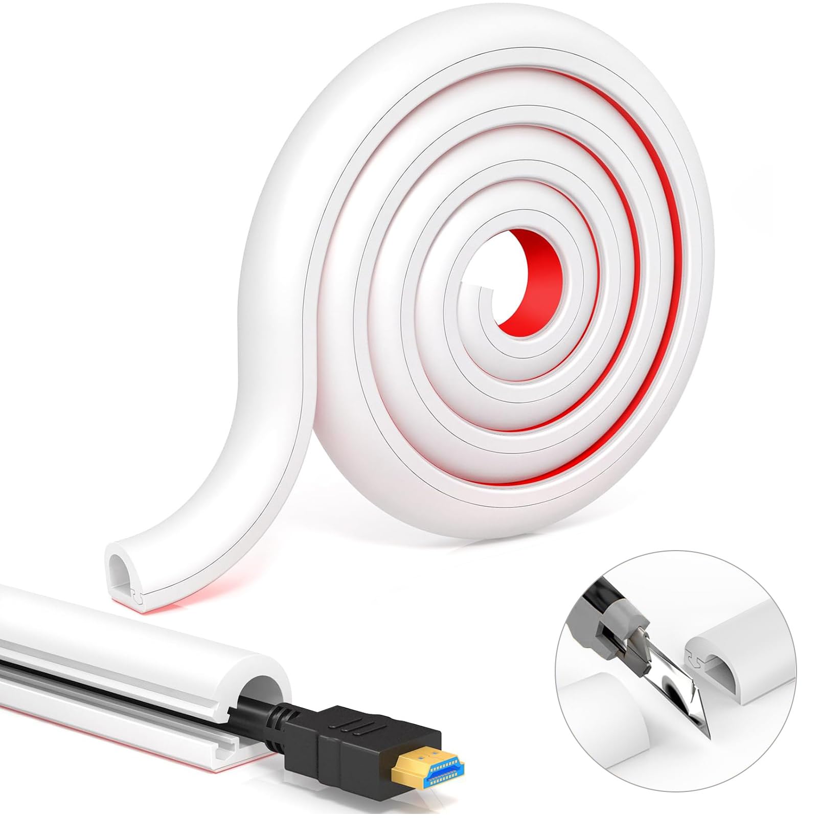 Amazon.com: LHRHTK Wall Cord Cover 39 Inch - Self Adhesive Wire Hiders ...