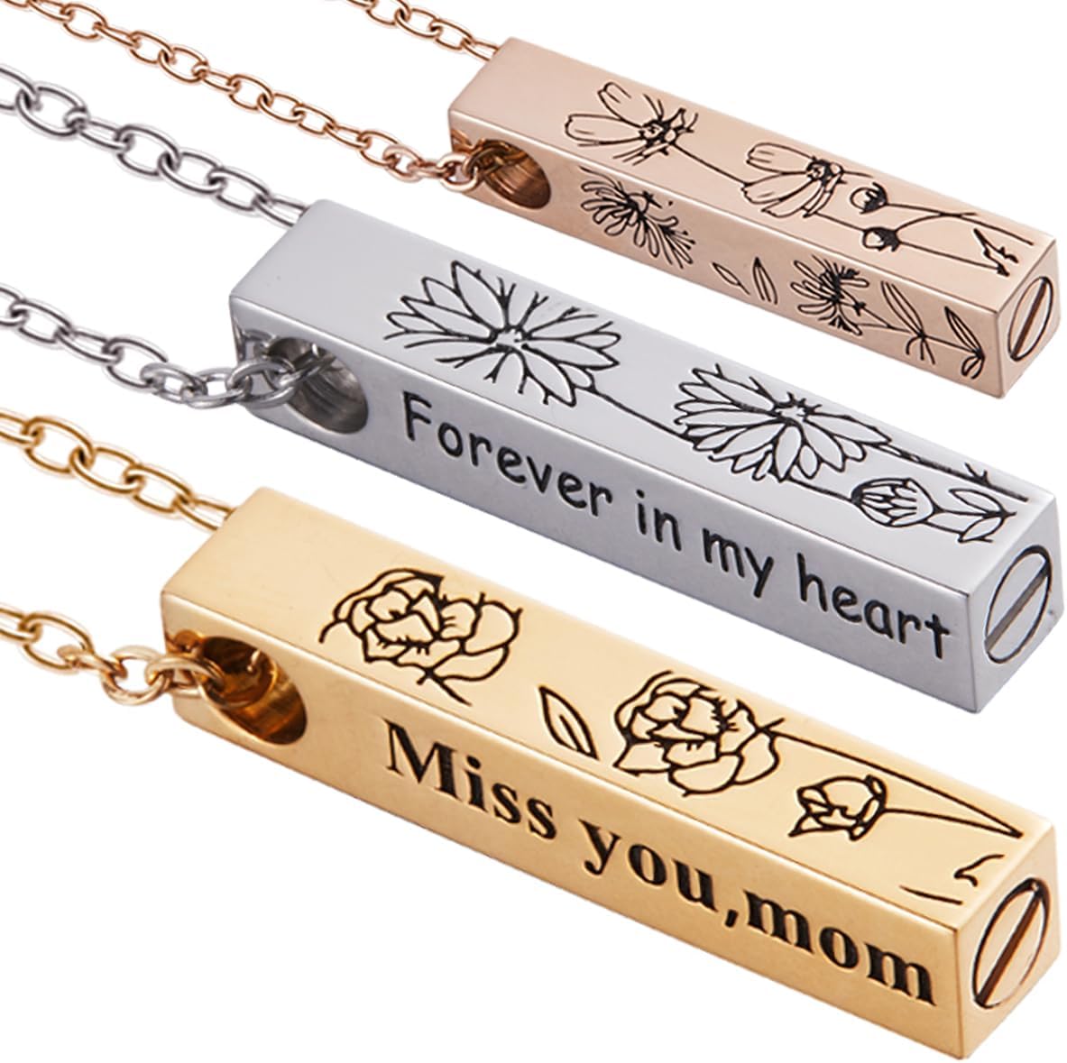 Amazon.com: Custom Engraved Urn Necklaces for Ashes for Women Cremation ...