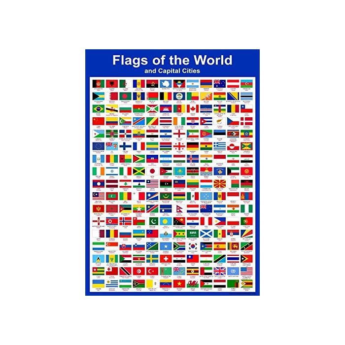 Buy Wisdom Learning Flags of The World Poster - Countries Wall Chart ...