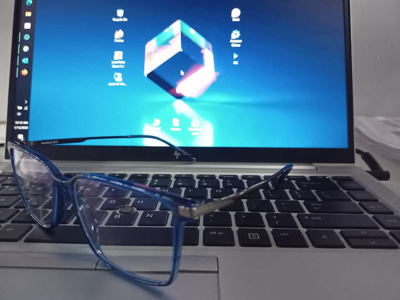 LENSKART AIR Float POP | Blue Gunmetal Full Rim Square | Bluecut ...