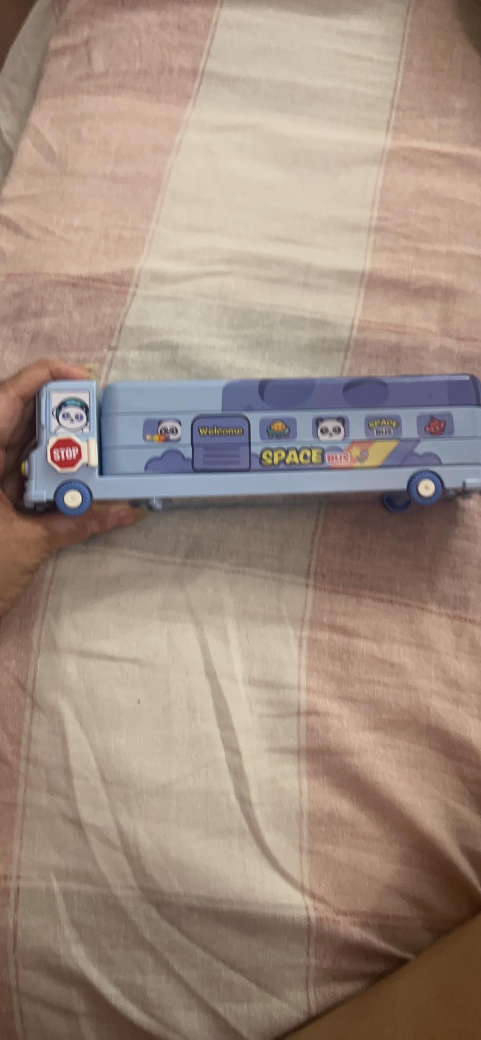 Buy PRIME DEALS Bus Shape Pencil Box School Bus Metal Geometry Box for ...